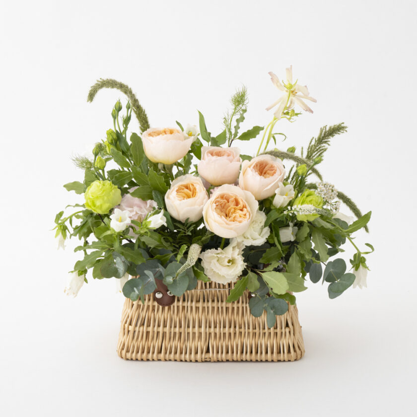 SARINA Champagne Flower Basket - HALO Flowers|香港花店|即日送花